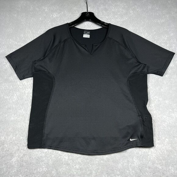 Nike | Tops | Vintage Nike Sphere Dry Black Top Running Training Shirt ...